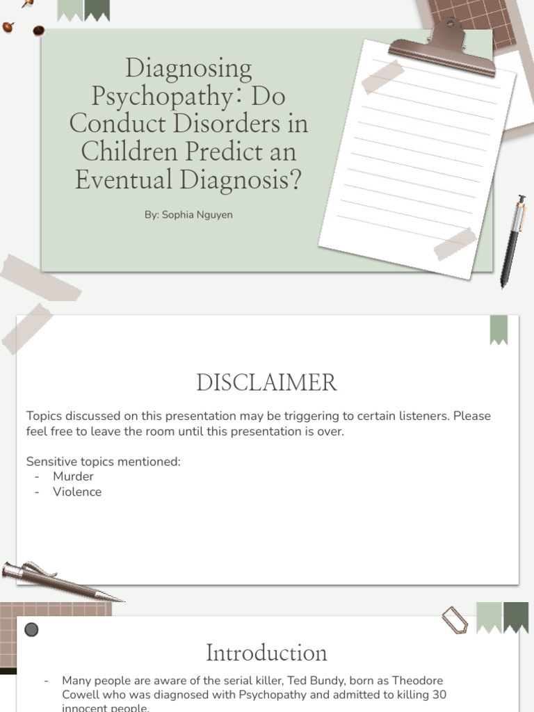 Conduct Disorders and Psychopathy Links | PDF | Psychopathy ...