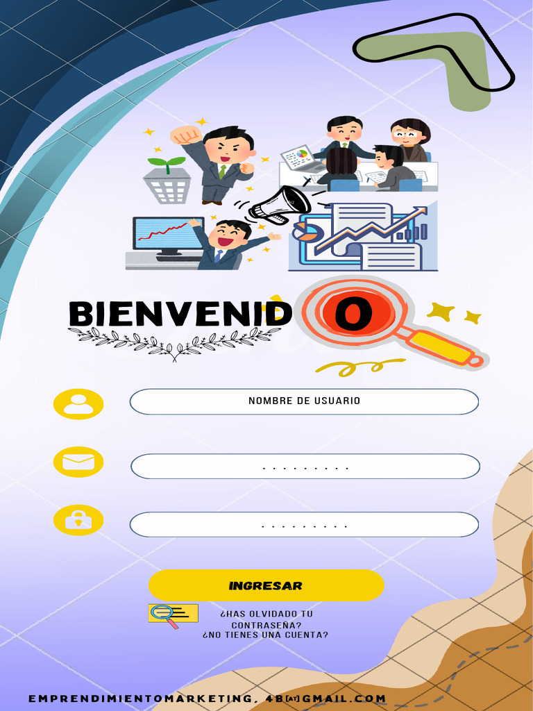 Blue and White Illustrated Login Page Mobile Prototype | PDF