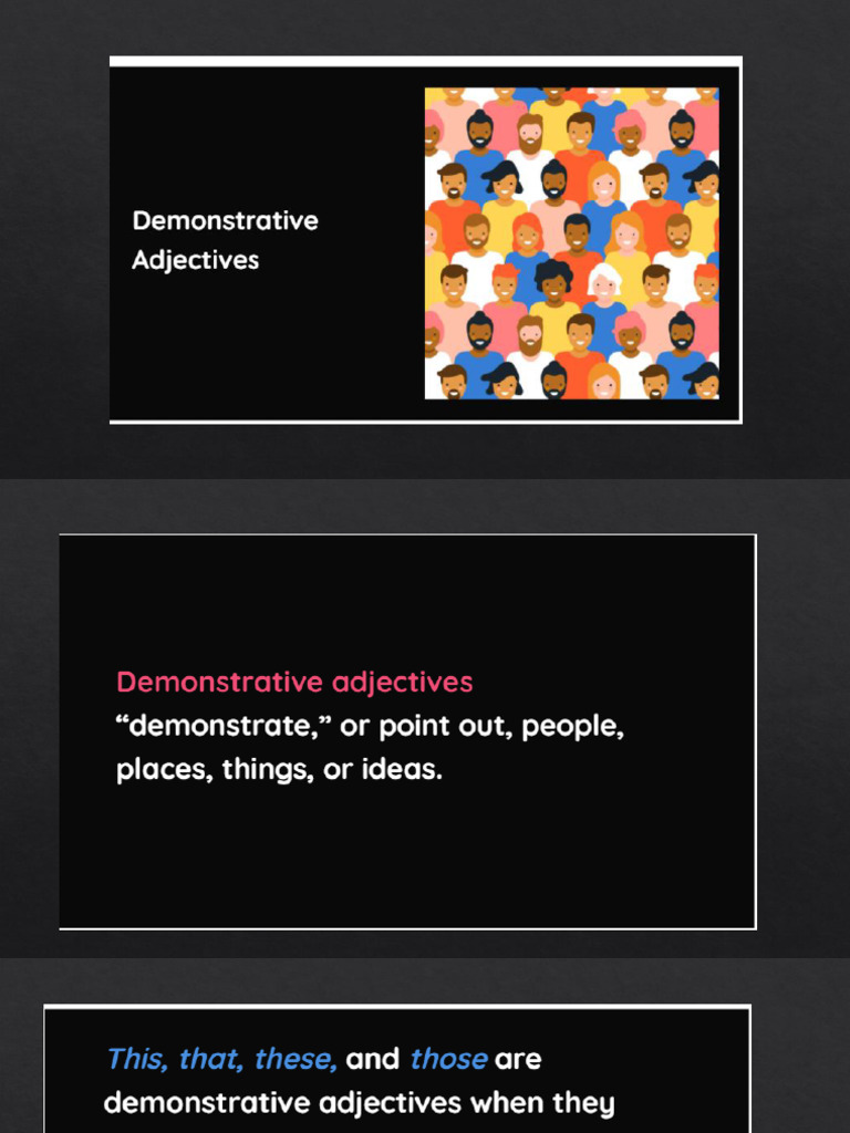 Demonstrative Adjectives | PDF | Teaching Methods & Materials | Computers