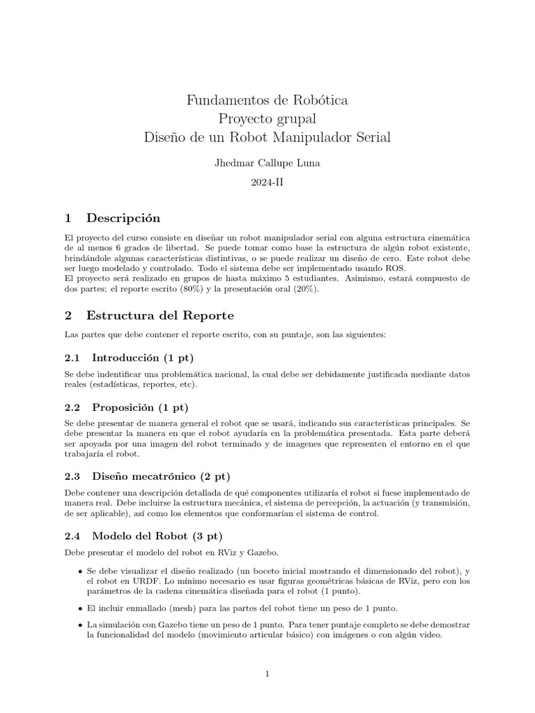 Diseño de Robot Manipulador Serial | PDF | Matemáticas Aplicadas