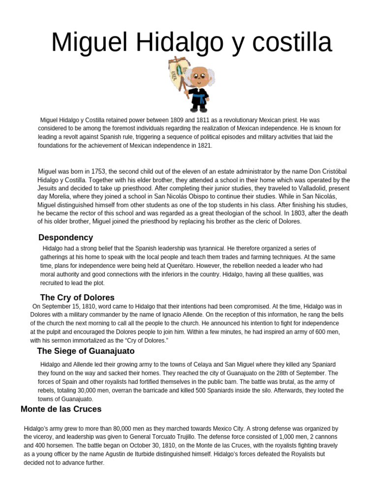 Miguel Hidalgo: Father of Mexican Independence | PDF | Colonial Mexico ...