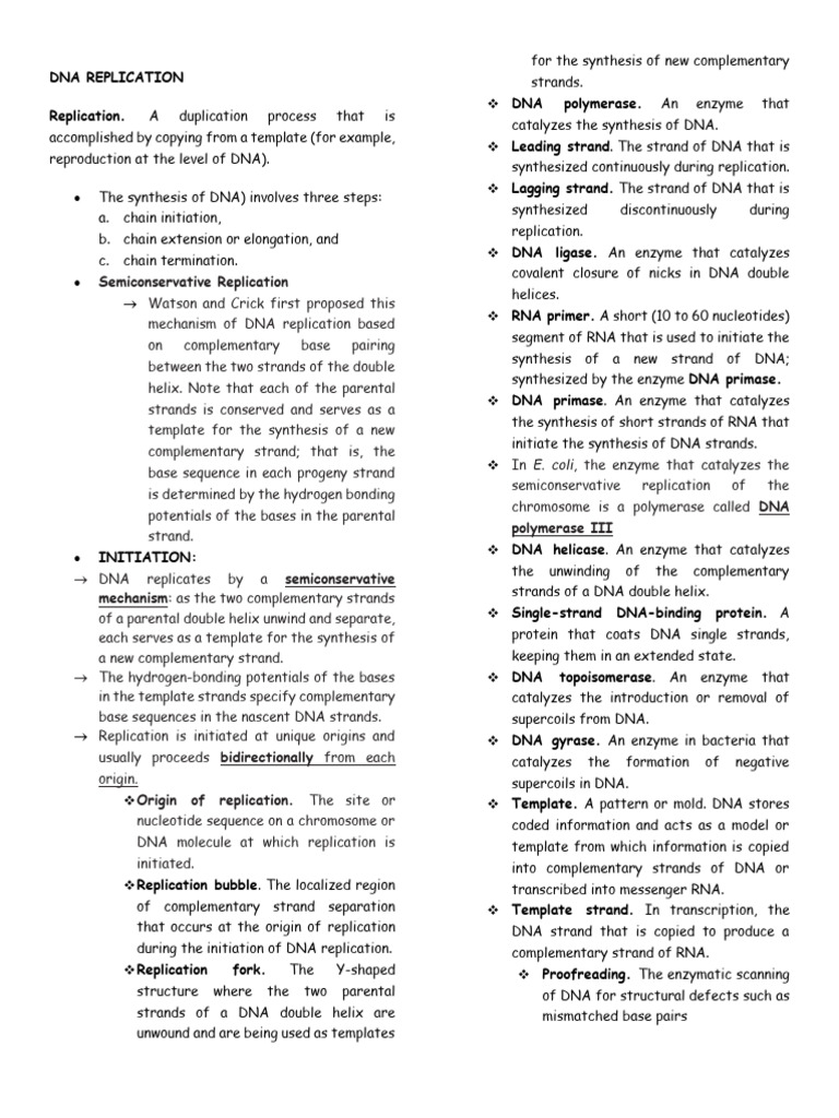 Dna Replication Pdf Rna Messenger Rna