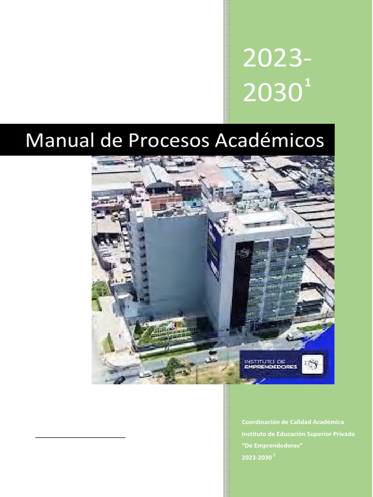 Manual de Procesos Académicos 2023-2030 | PDF | Educación más alta ...