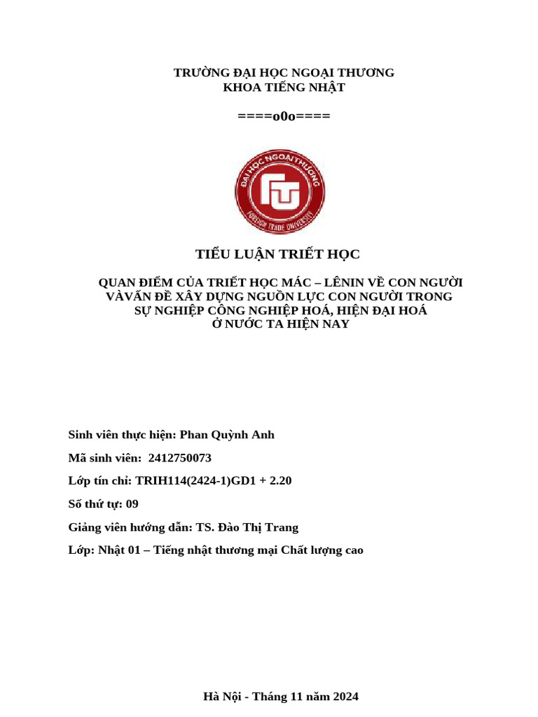 Tie U Lua N Trie T Ho C | PDF