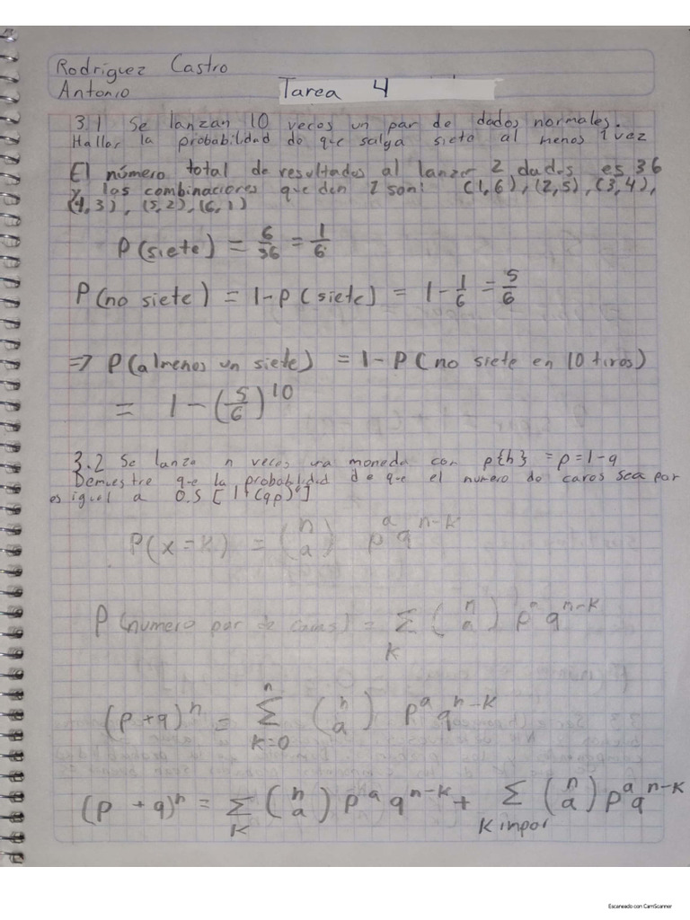 Tarea4 Probabilidad | PDF