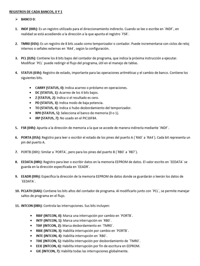 Pic16f84 Explicacion Marco | PDF | Programa de computadora | Programación
