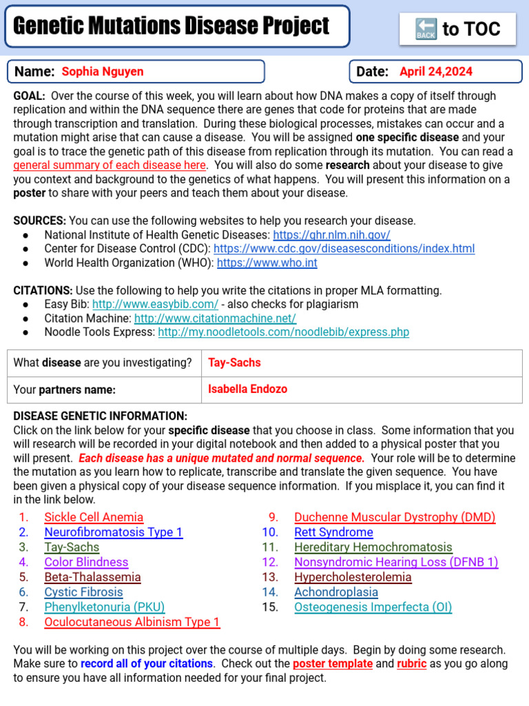 Genetics Mutations Disease | PDF | Genetics | Mutation