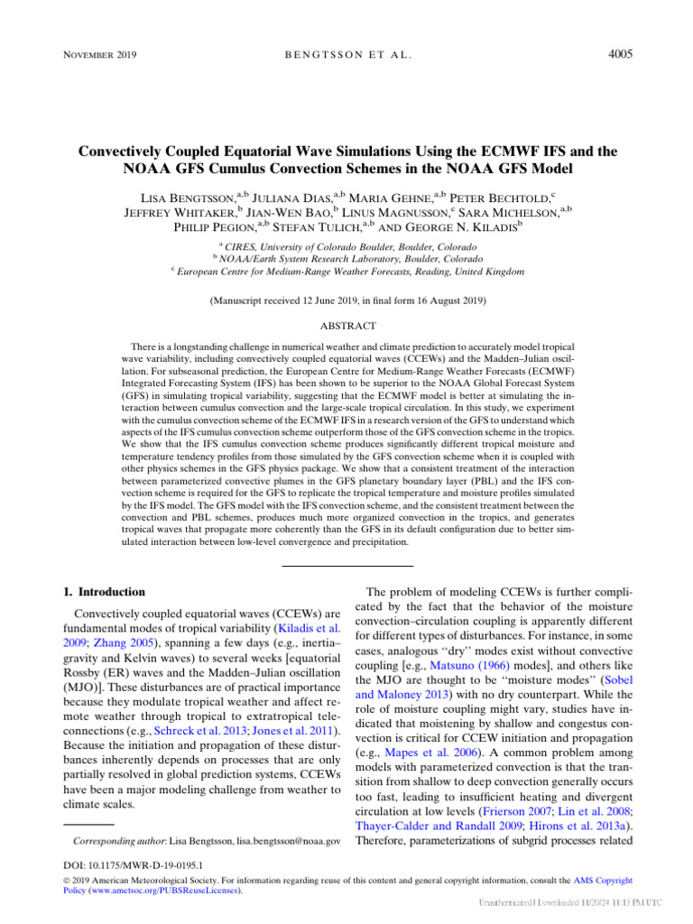 Mwre MWR D 19 0195.1 | PDF | Cloud | Numerical Weather Prediction