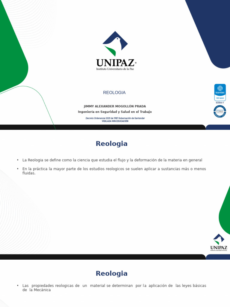 Presentación Institucional UNIPAZ 2024 - MECANICA | PDF | Viscosidad ...