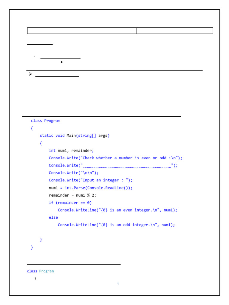 Oop Week 3 Pdf C Sharp Programming Language Computing