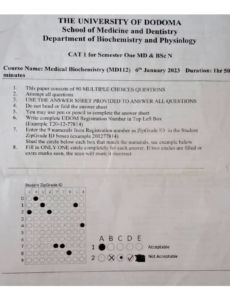 Biochemistry Cat 1 2023-1 | PDF