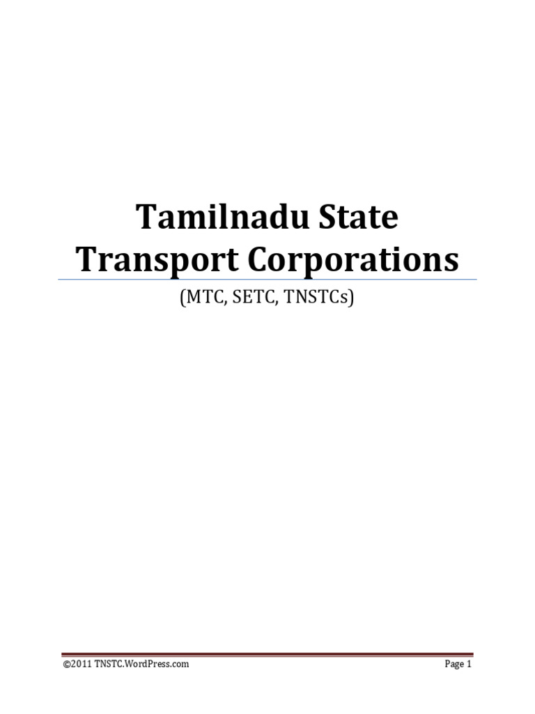 Setc and TNSTC | PDF | Bus | Motor Vehicle
