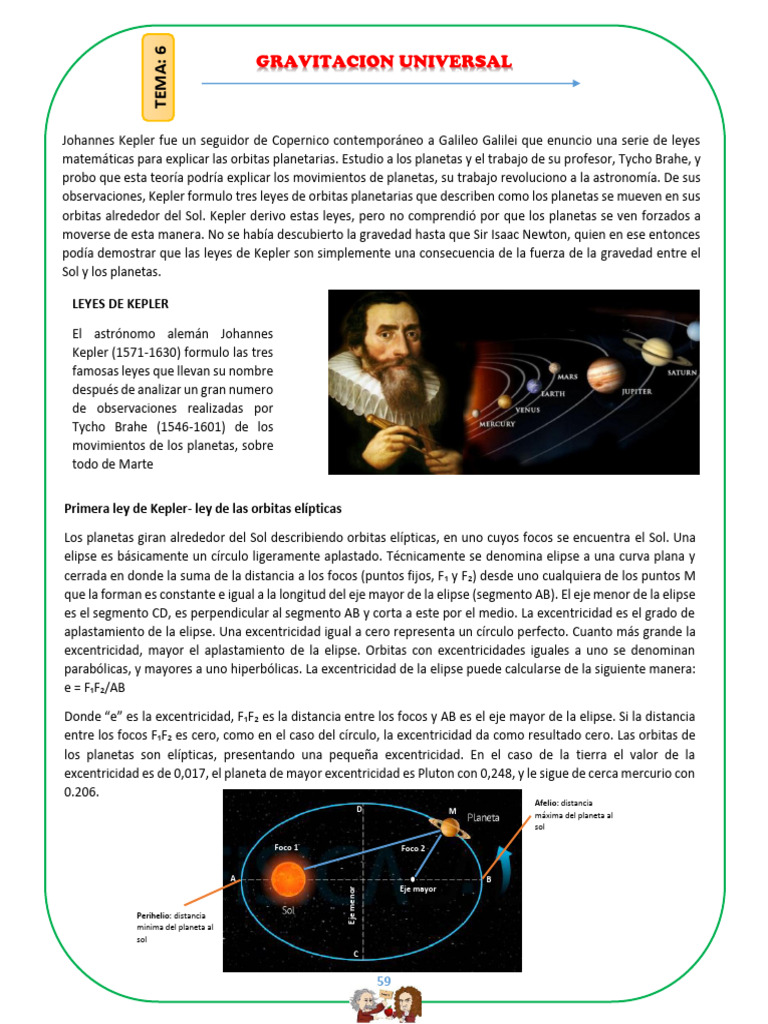 Tema Gravitacion Universal 6 | PDF | Elipse | Orbita