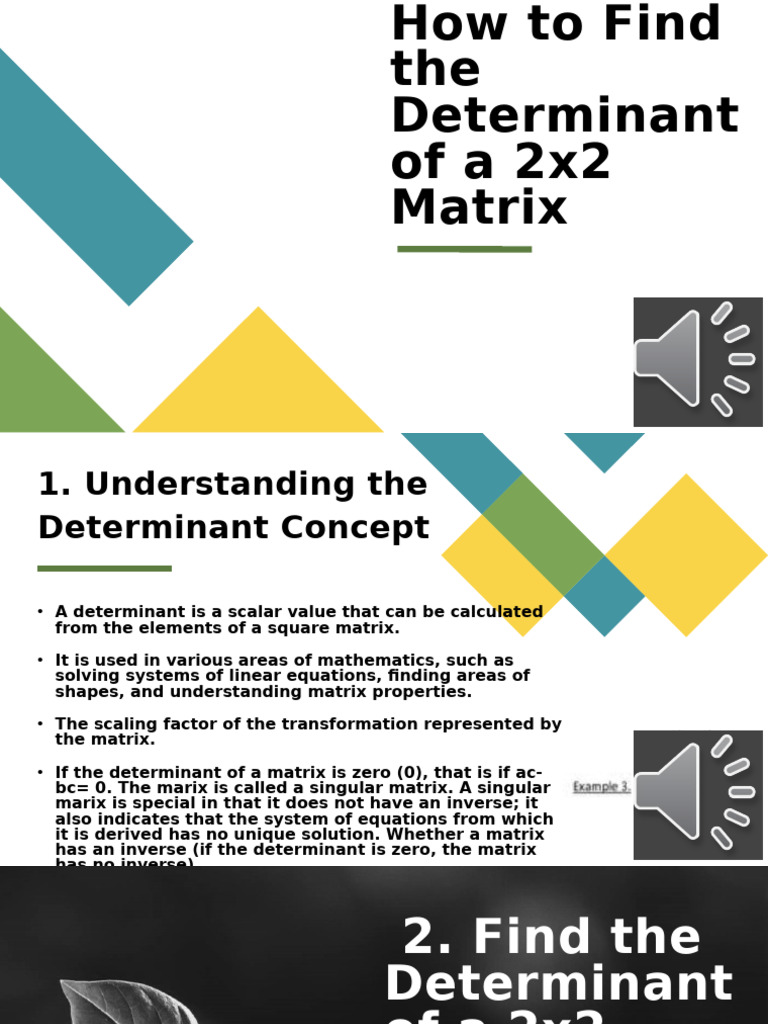 How To Find The Determinant of A 2x2 | PDF | Matrix (Mathematics ...