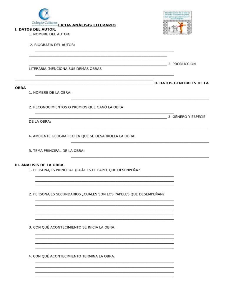 Ficha Literaria | PDF