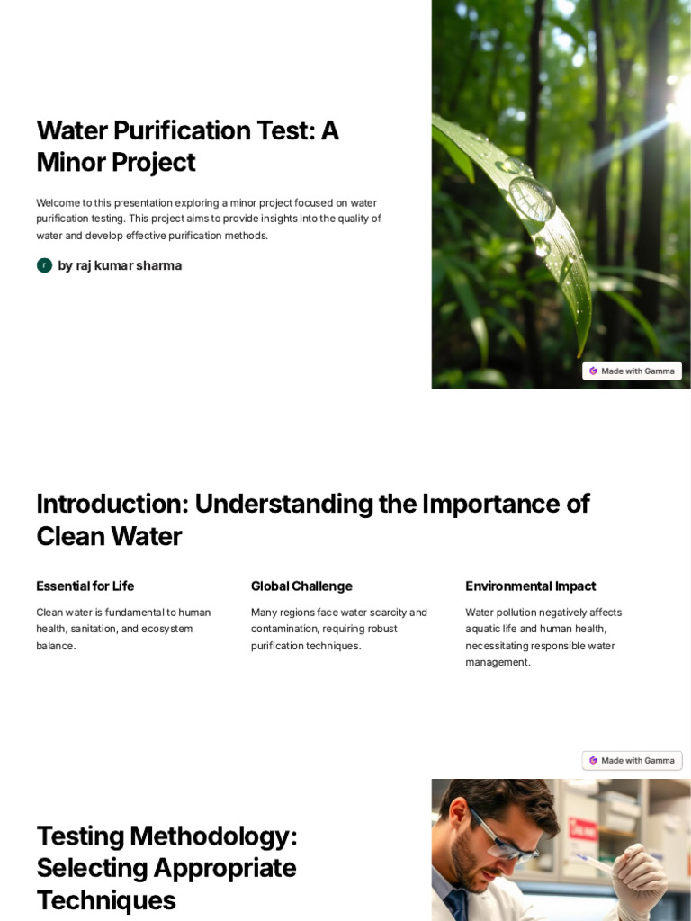 Water Purification Test A Minor Project | PDF | Water Purification ...