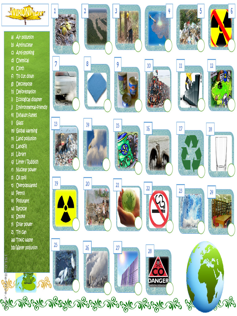 Environment and Problems - Vocabulary | PDF | Climate Change | Pollution
