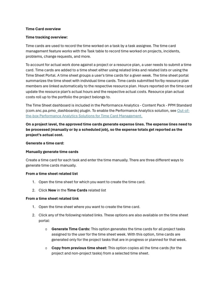 Time card management | PDF | Computing | Software