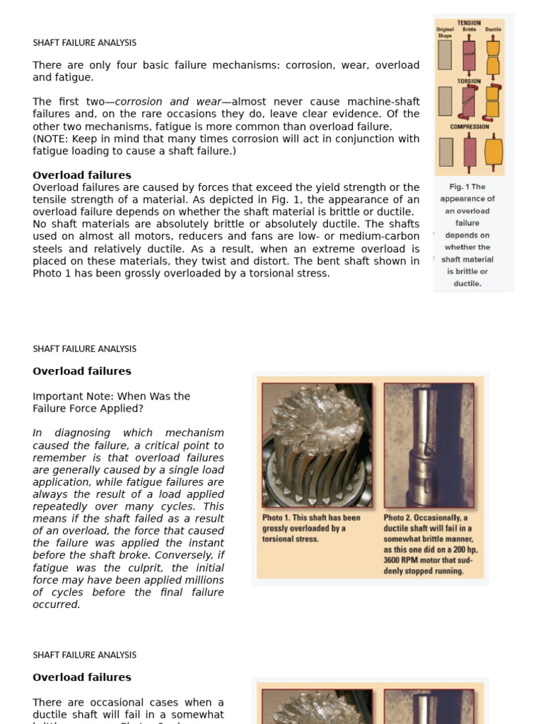 Shaft Failure Analysis | PDF | Ductility | Fatigue (Material)
