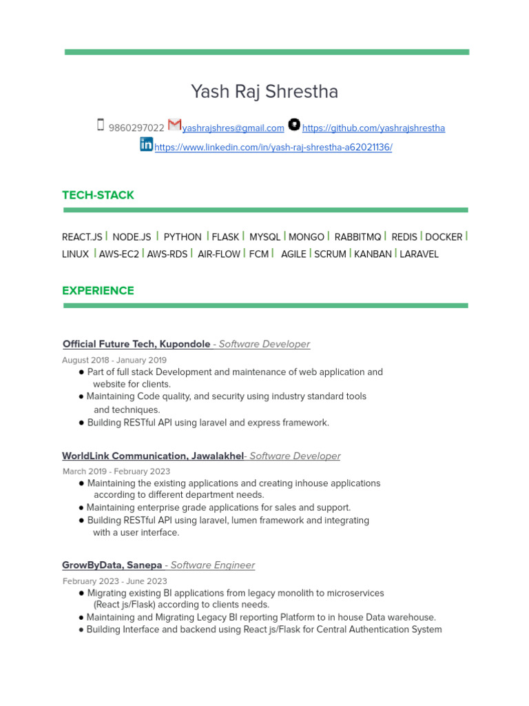 Yash_Shrestha_CV | PDF | My Sql | Software Yash_Shrestha_CV | PDF | My Sql | Software