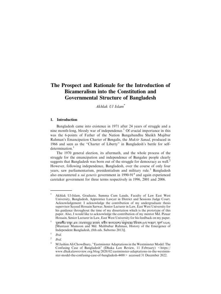 The Prospect and Rationale For The Intro | PDF | Separation Of Powers ...