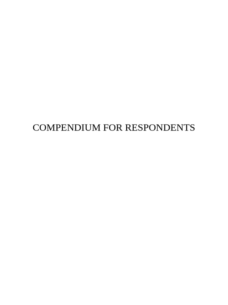 Compendium For Respondents | PDF | Brief (Law) | Appeal