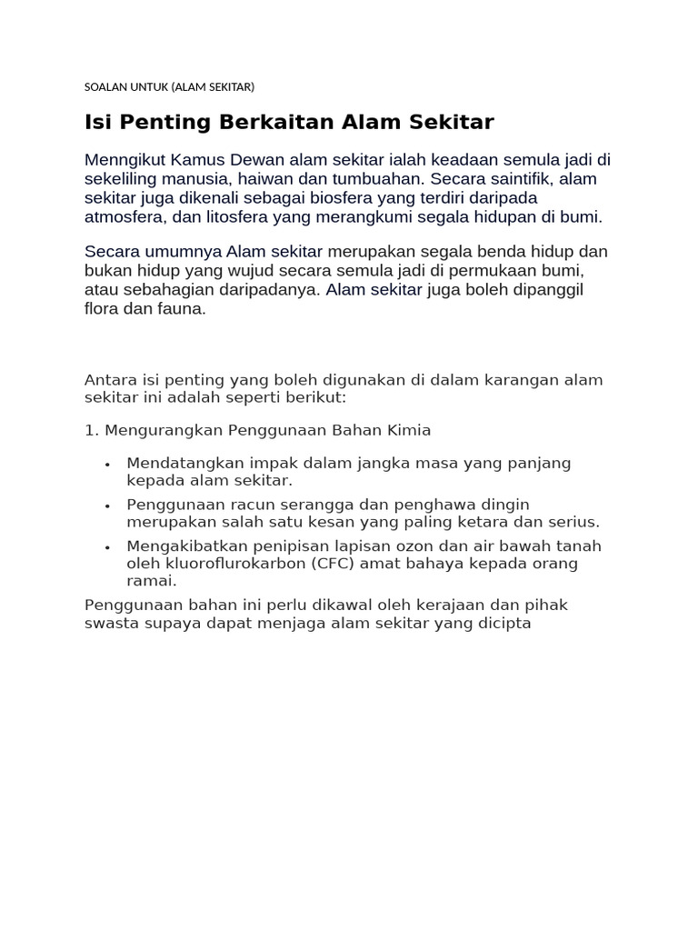 Isi Penting Alam 1 | PDF