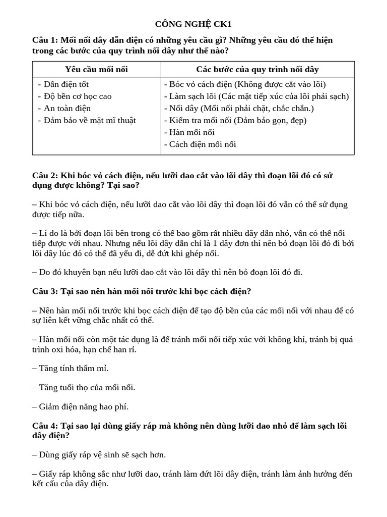 CÔNG NGHỆ CK1 | PDF