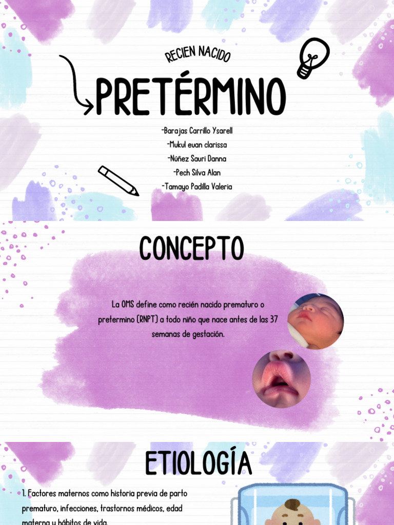 Diapositivas RN Pretermino | PDF | Parto prematuro | Infantes
