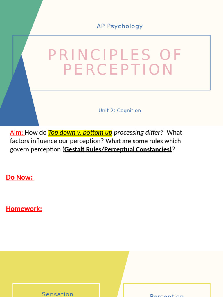 AP Psychology: Principles of Perception | PDF | Perception | Senses