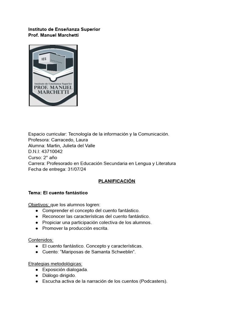 Planificación de Clase-TIC | PDF | Evaluación | Maestros