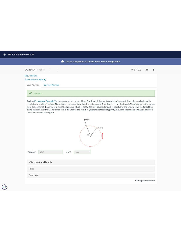 Chapter 5 Homework (Uniform Circular Motion) | PDF