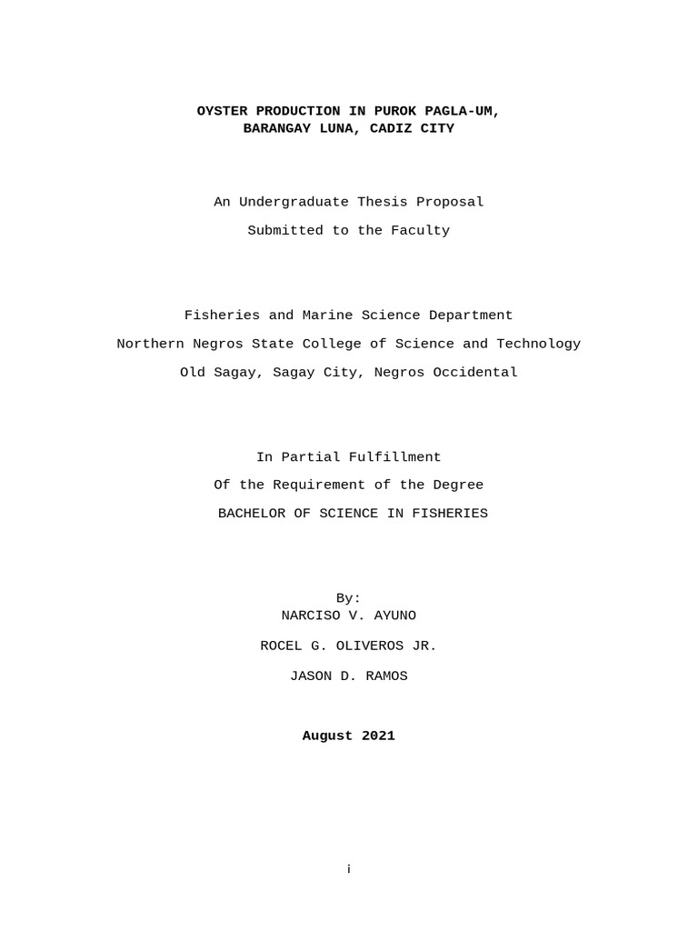 Thesis Front Page | PDF | Thesis | Return On Investment