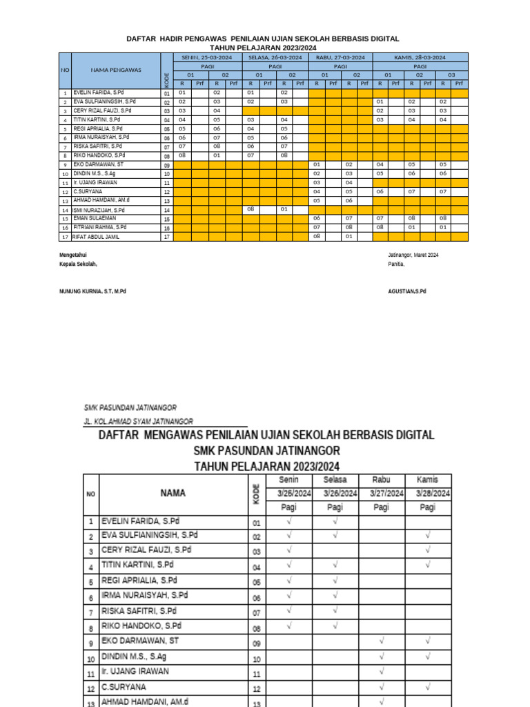 Jadwal Usbd 2023 - 2024 | PDF