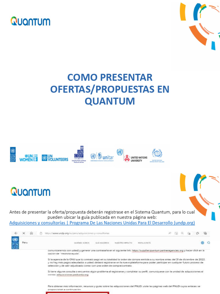 UNDP PE Quantum Manual Presentar Oferta | PDF | Programa de las ...