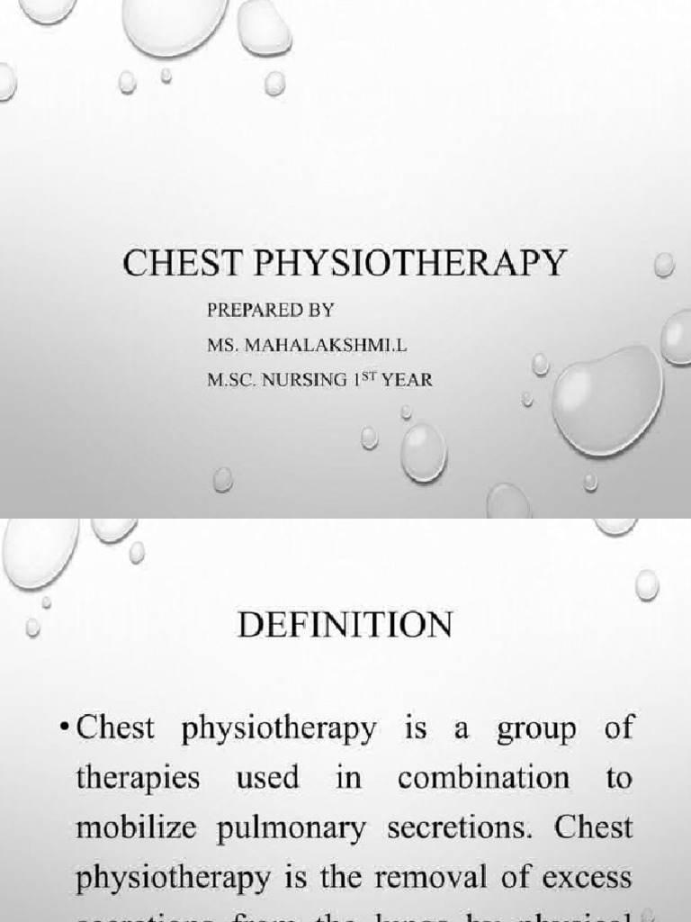 Chest Physiotherapy 1 | PDF