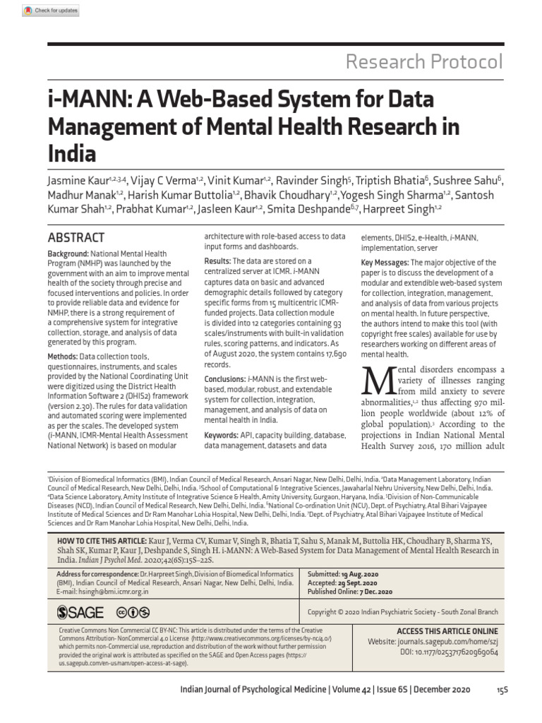 i-MANN: Web System for Mental Health Data | PDF | Mental Disorder ...