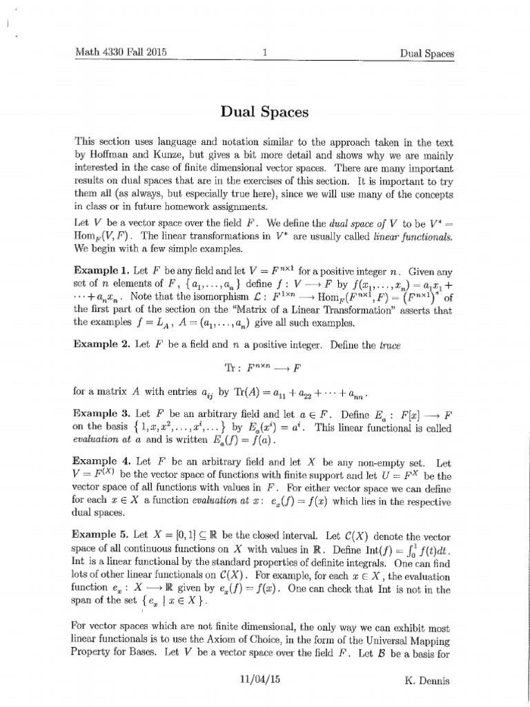 Dual Spaces | PDF