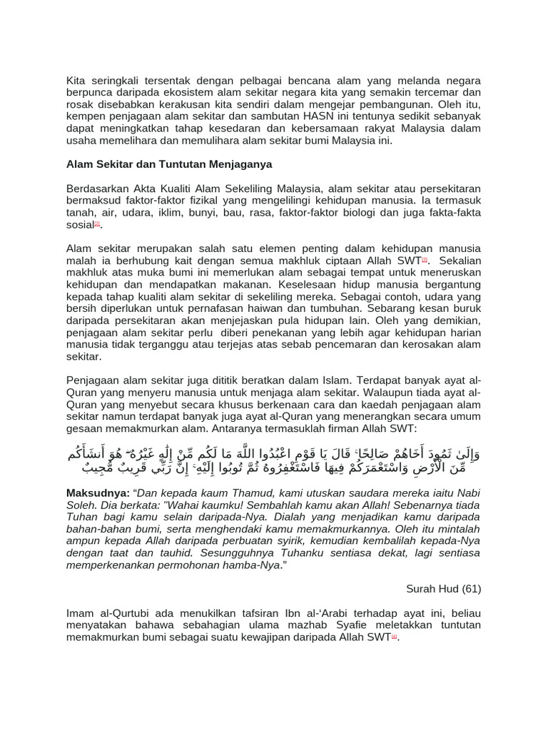 Penjagaan Alam Sekitar dalam Islam | PDF | Agama & Spiritualitas
