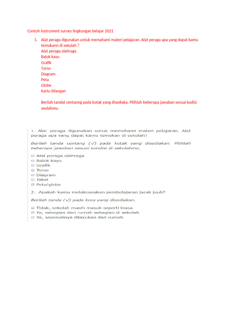 Survey Lingkungan Belajar 2021 | PDF