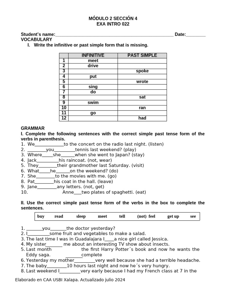 Exaintro 022 | PDF | Linguistics | Grammar