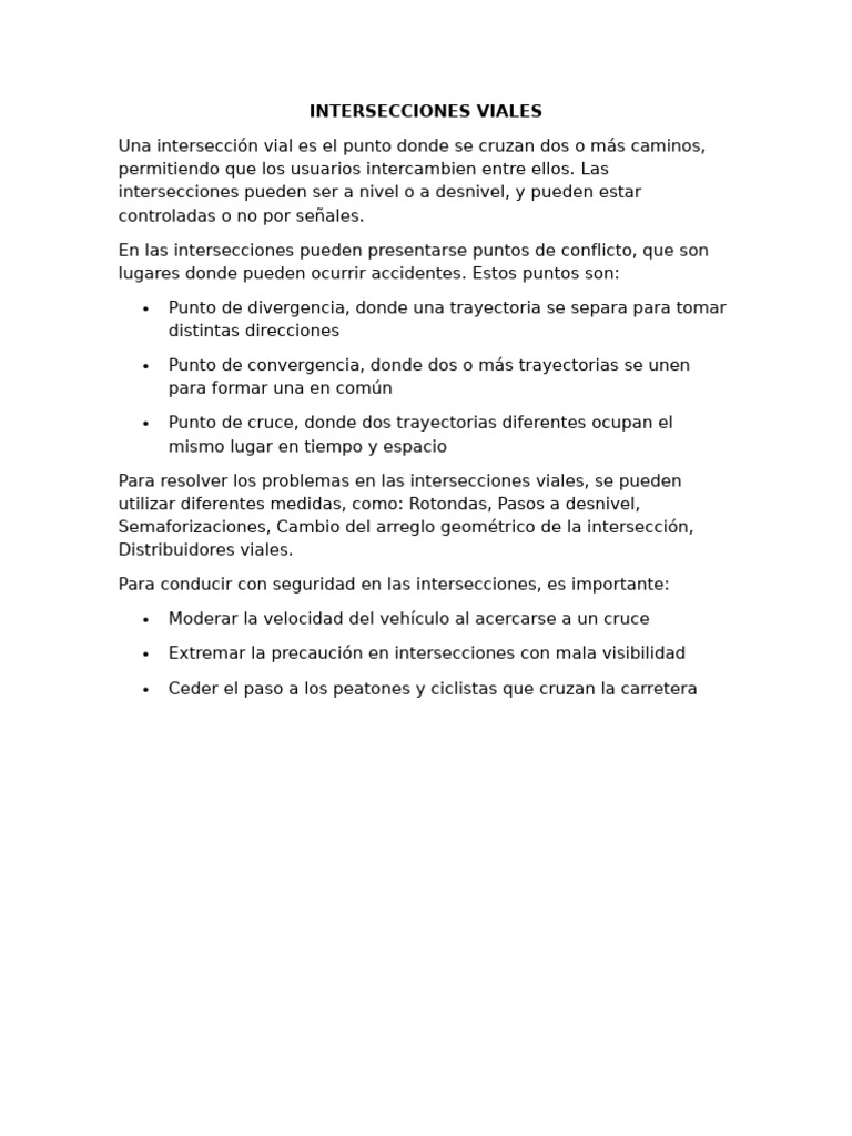 Intersecciones Viales | PDF