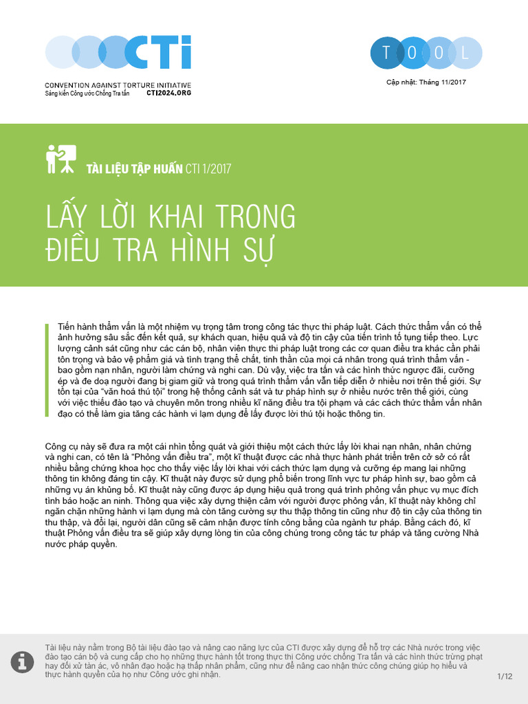Lay Loi Khai Trong Dieu Tra Hinh Su - CTI | PDF