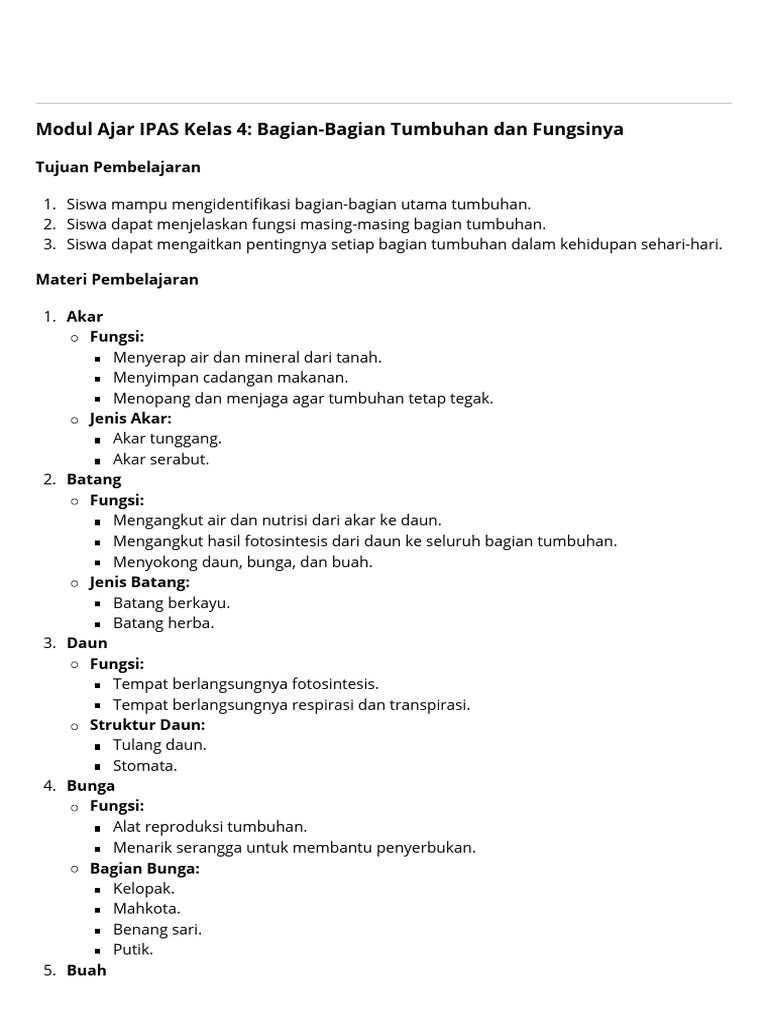 Modul Ajar Ipas Kls 4 | PDF