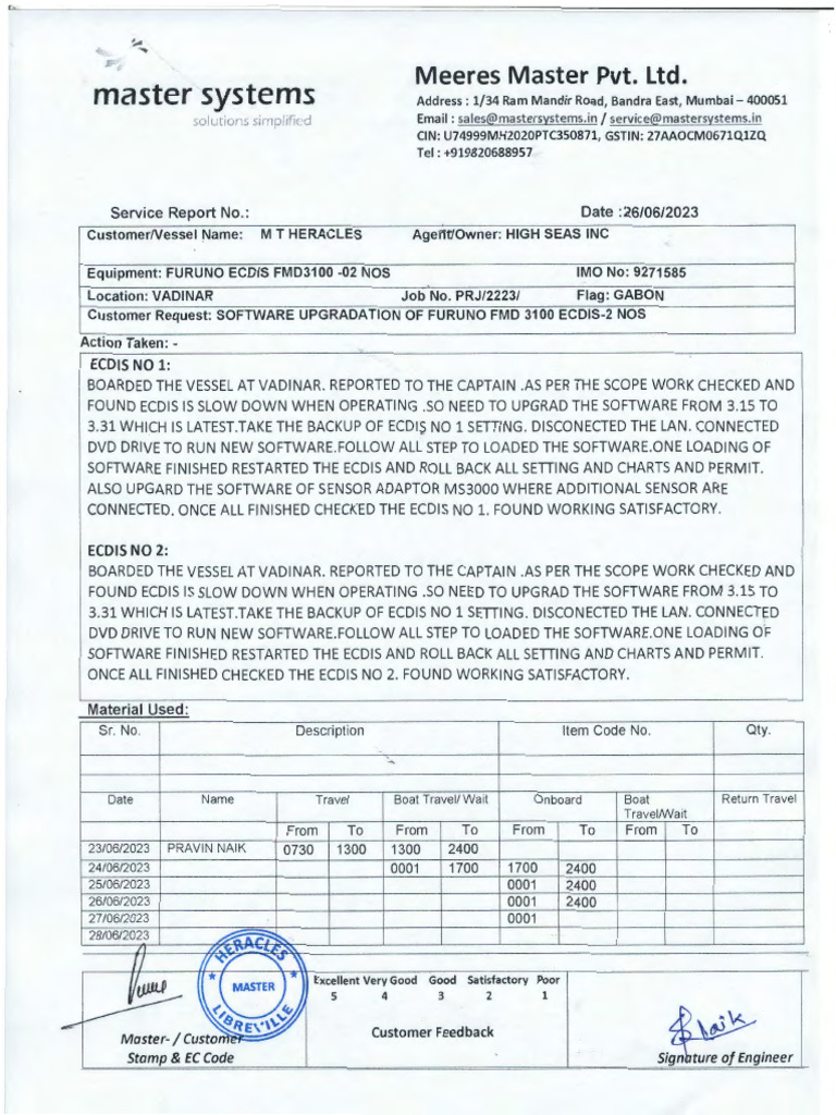 Furuno Ecdis Software Upgradation 26 JUN 2023 | PDF