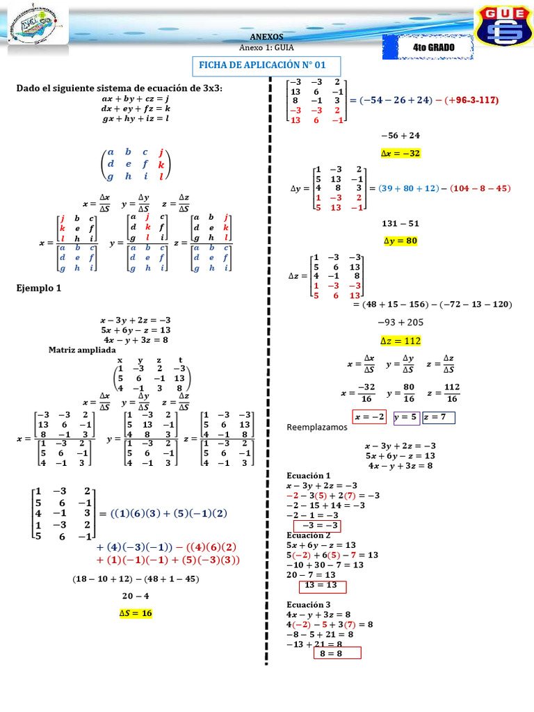 3x3 Por Mètodo Cramer | PDF