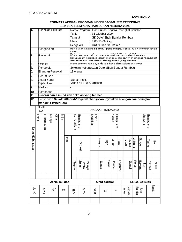 SK Dato' Shah Bandar Rembau | PDF