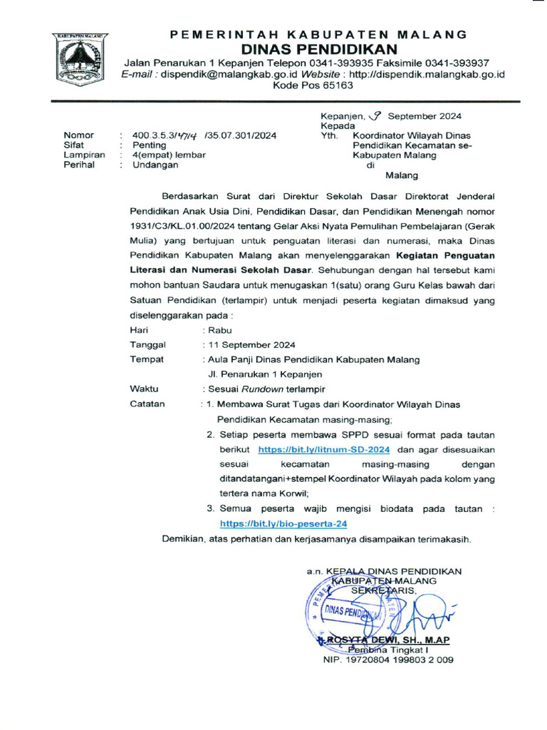 Undangan Peserta Litnum | PDF