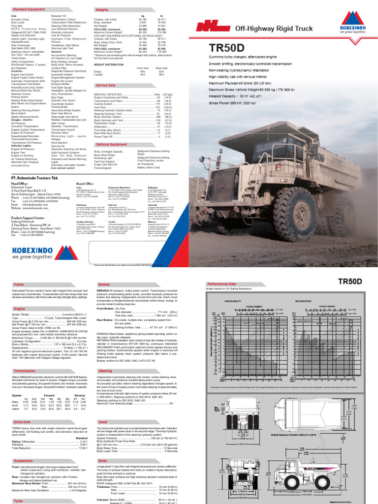 TR50D FA Compressed | PDF | Horsepower | Truck