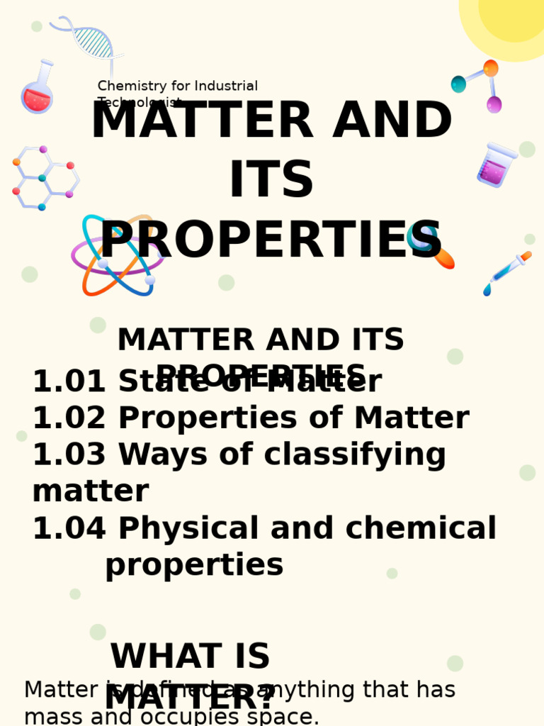 01 - Matter and Its Properties | PDF | Gases | Liquids